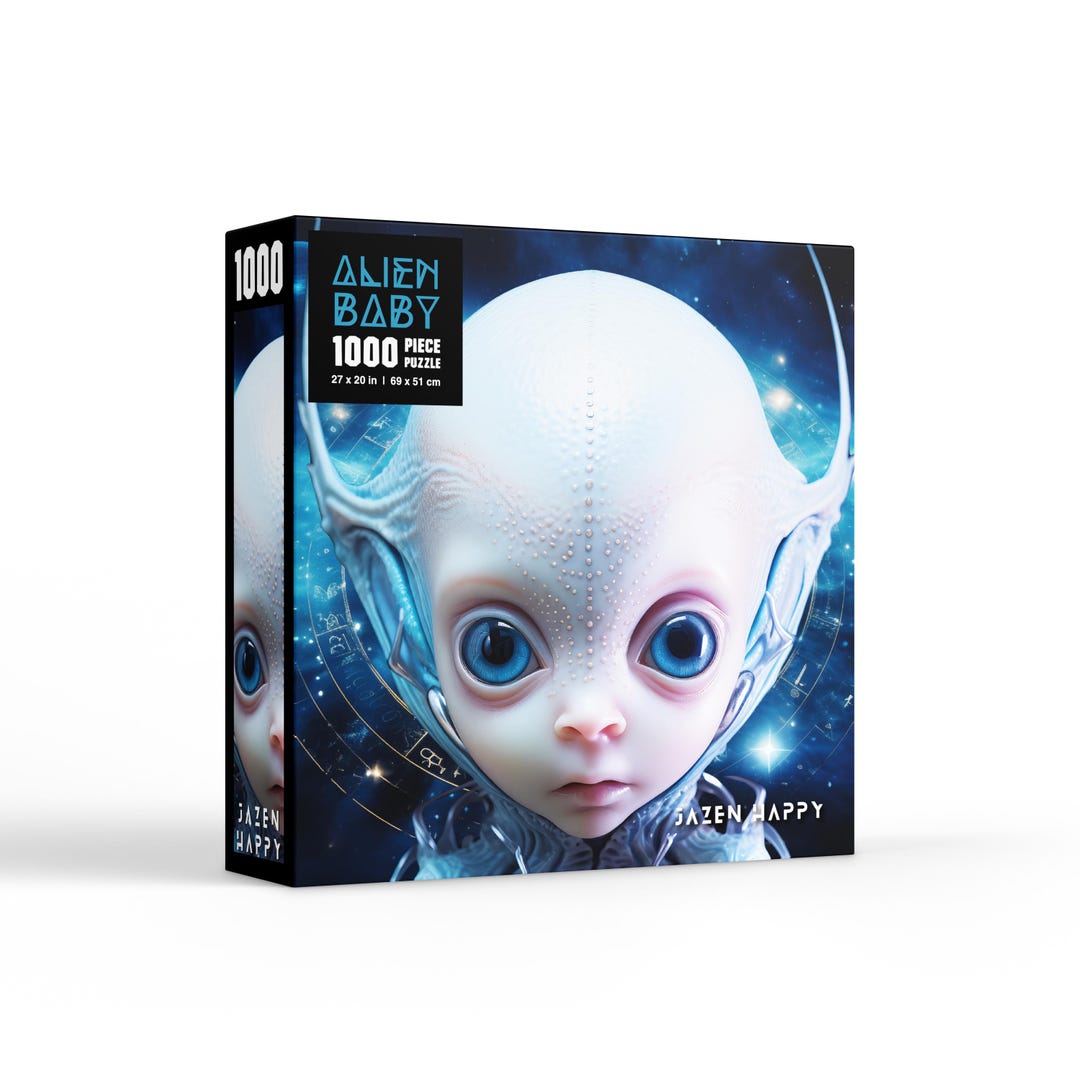 Alien Baby Jigsaw Puzzle – 1000 Piece Cosmic Art by Jazen Happy - Etsy