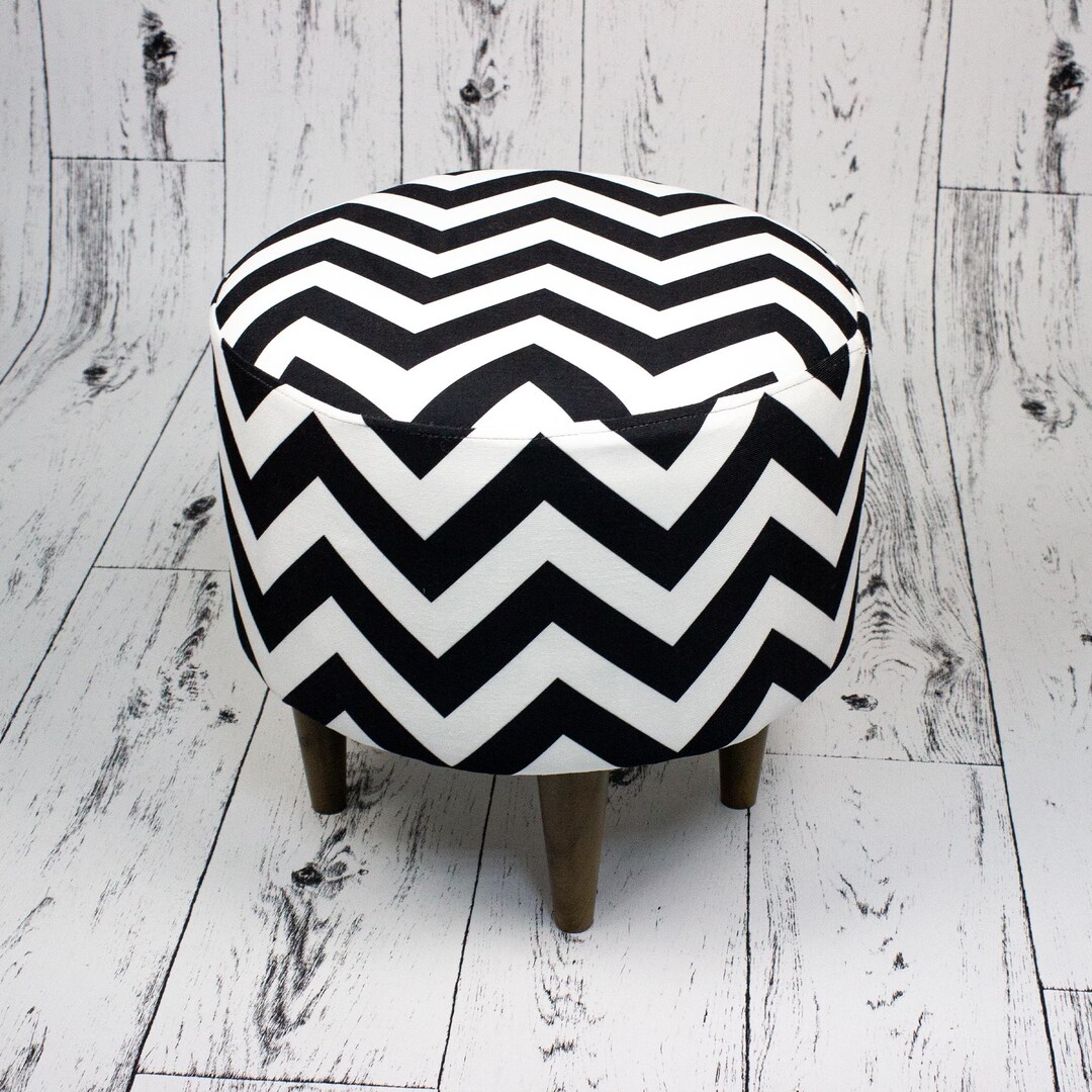 Round Pouf Stool, Bedroom Pouf, Footstool Ottoman, Tufted Stool, Piano ...