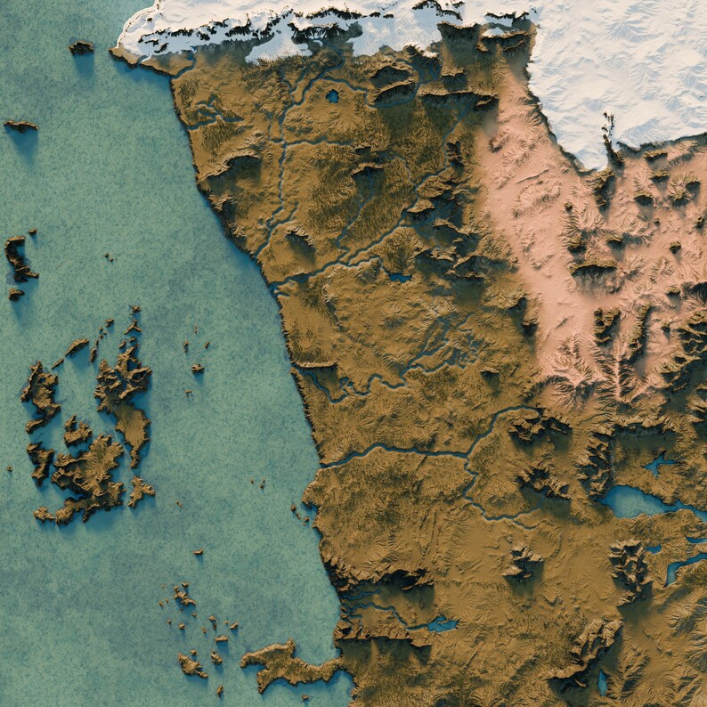 Custom 3D Printable Fantasy Multi-biome Region/world Map for D&D ...