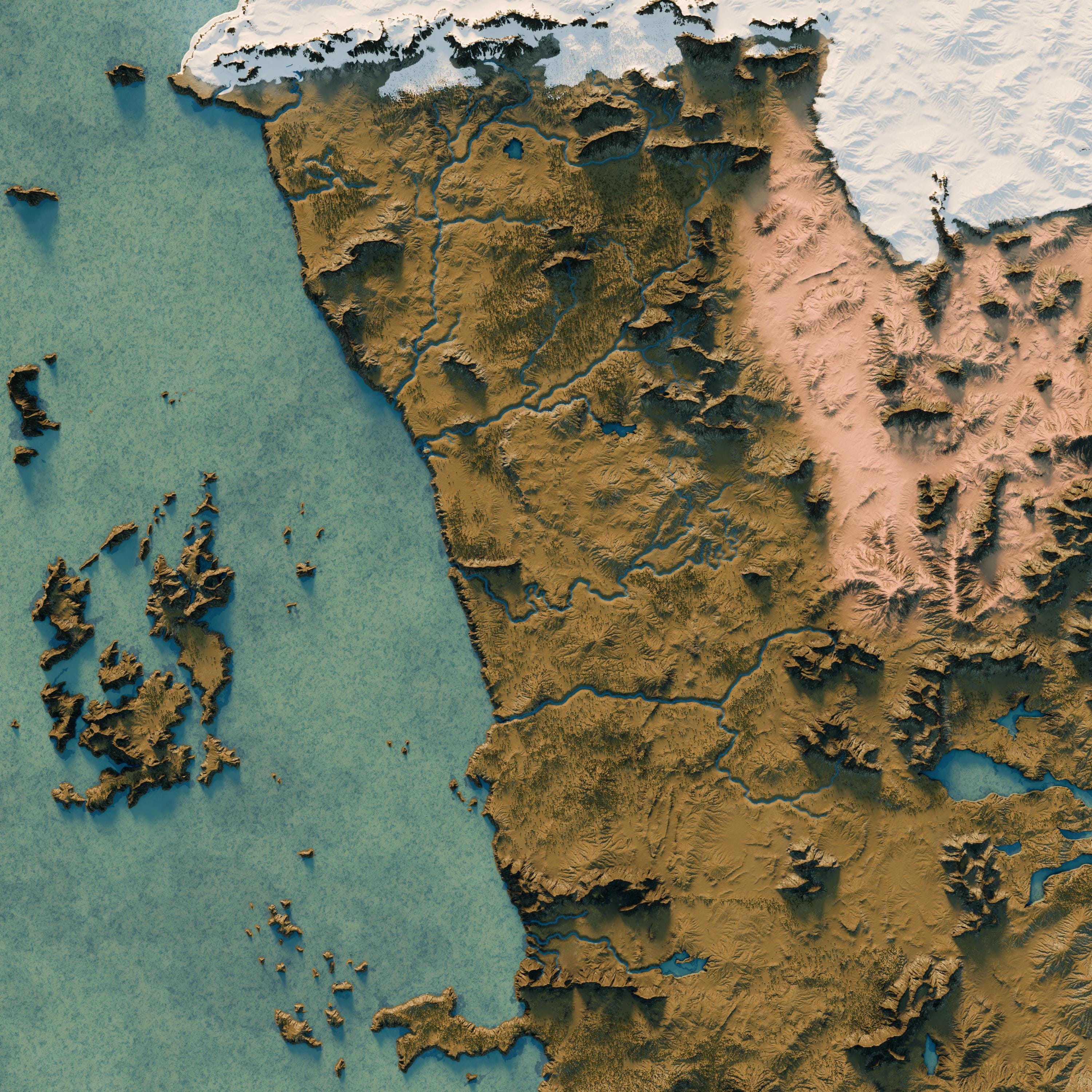 Custom 3D Printable Fantasy Multi-biome Region/world Map for D&D ...