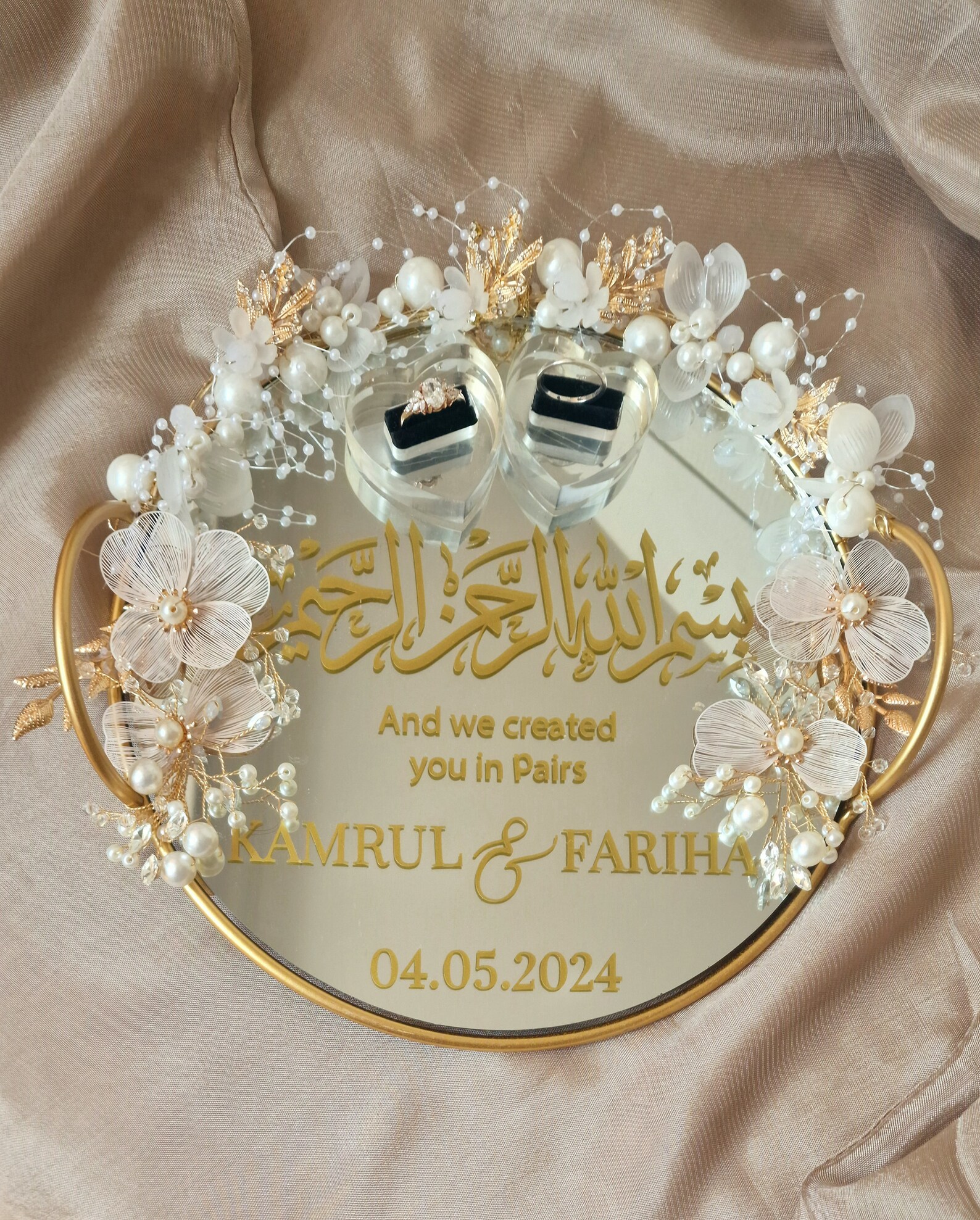 Nikah/wedding Ring Plate Customisable - Etsy