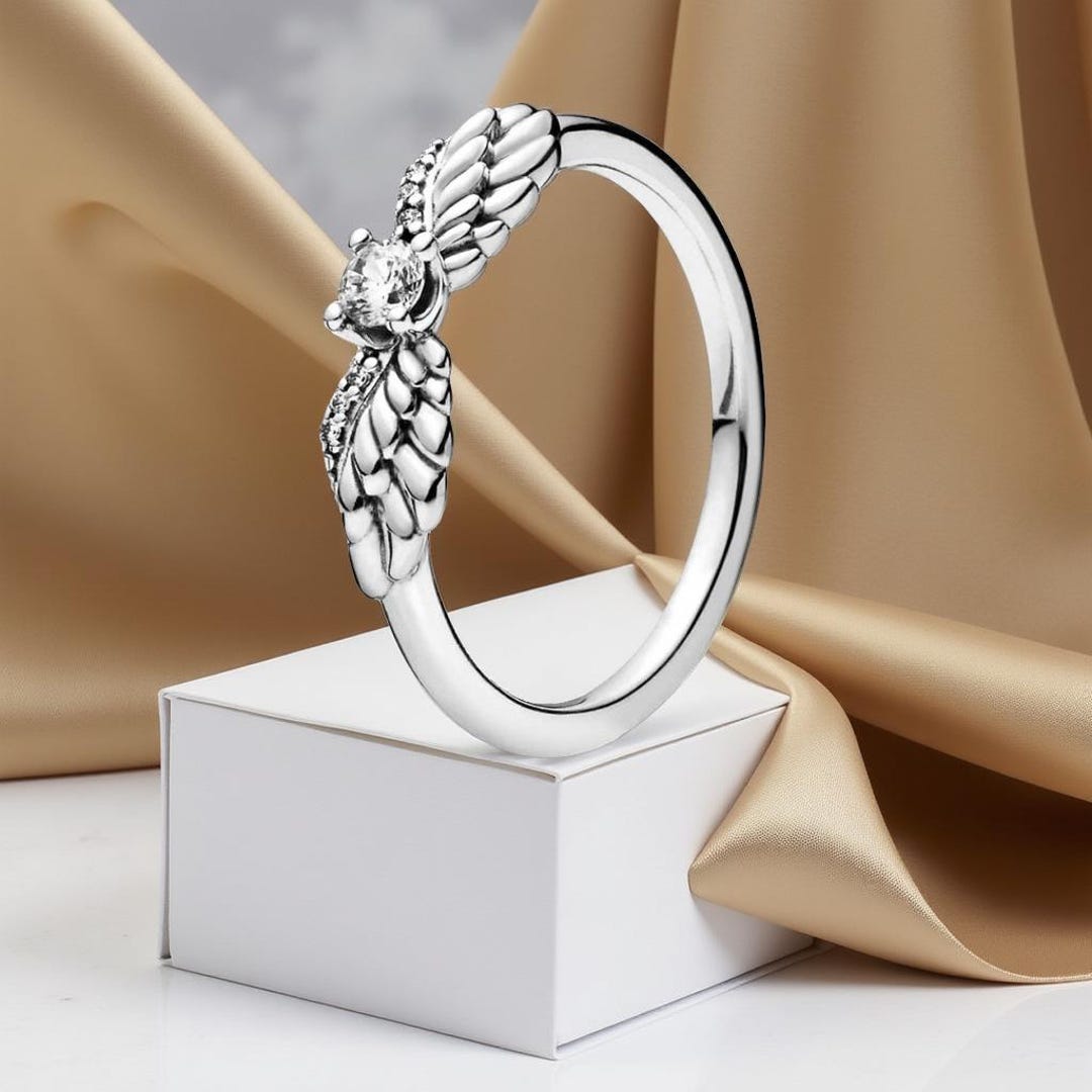 Silver Angel Wings Ring Double Wings Ring Minimalist Ring Gift for Her ...