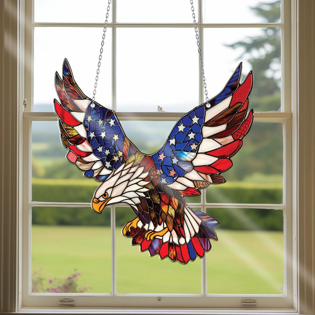 Freedom Flight, American Eagle Window Hanging Patriotic Decor for Any ...