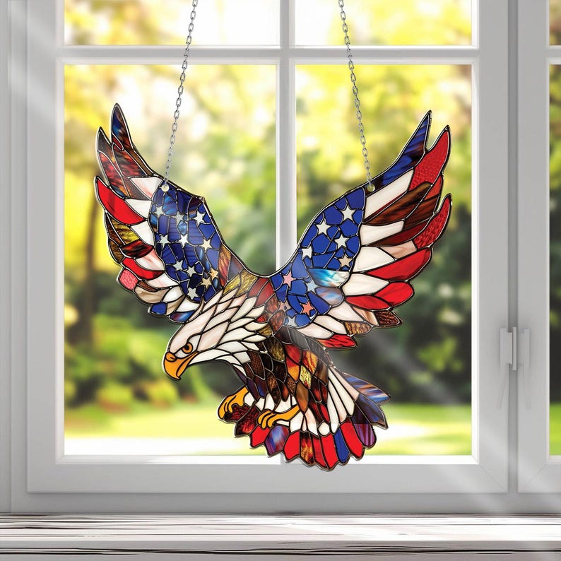 Freedom Flight, American Eagle Window Hanging Patriotic Decor for Any ...