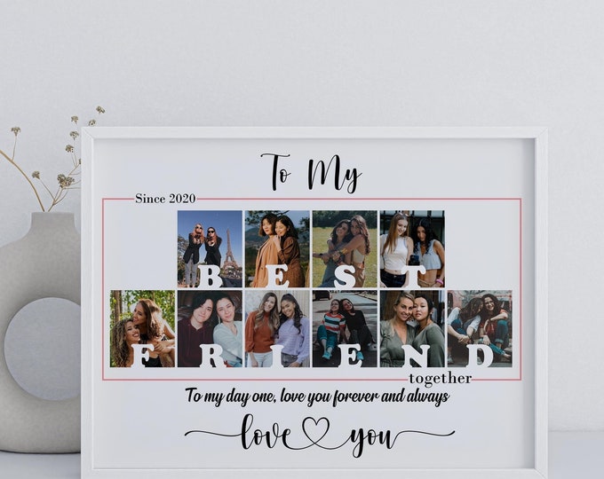 Best Friend Gifts, Best Friends Photo Collage, Personalized Best Friend ...