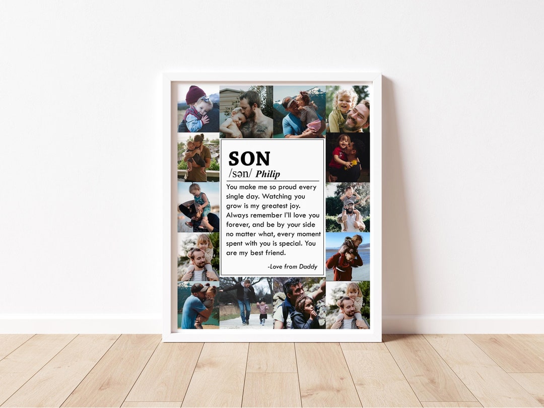 Personalized Son Definition Printable Wall Art, Son Gift Idea, Custom ...