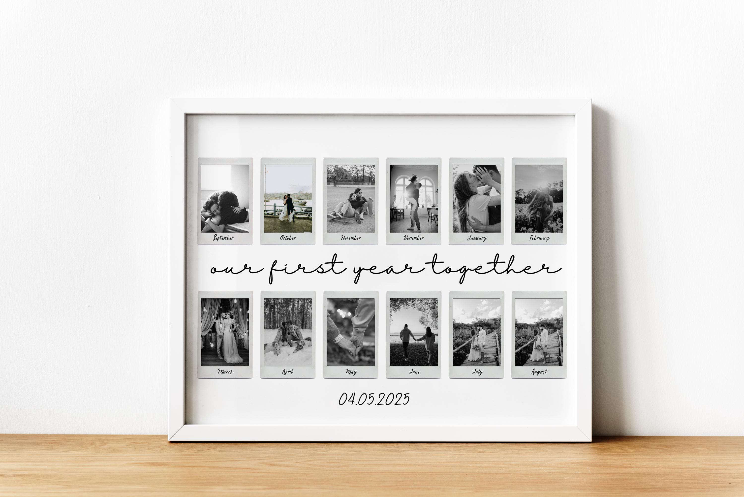 Custom Polaroid Photo Collage Template, First Wedding Anniversary Gift ...
