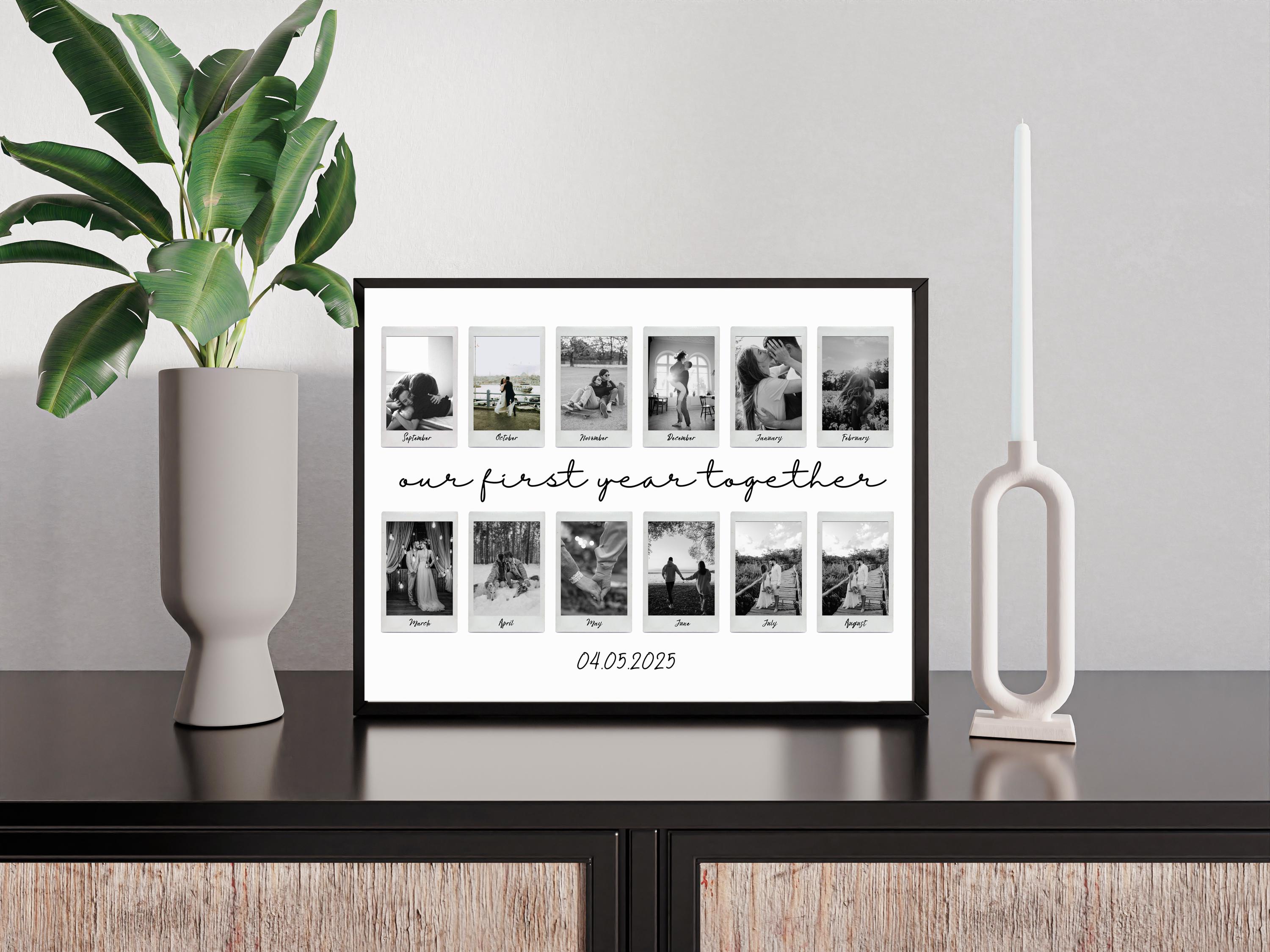 Custom Polaroid Photo Collage Template, First Wedding Anniversary Gift ...