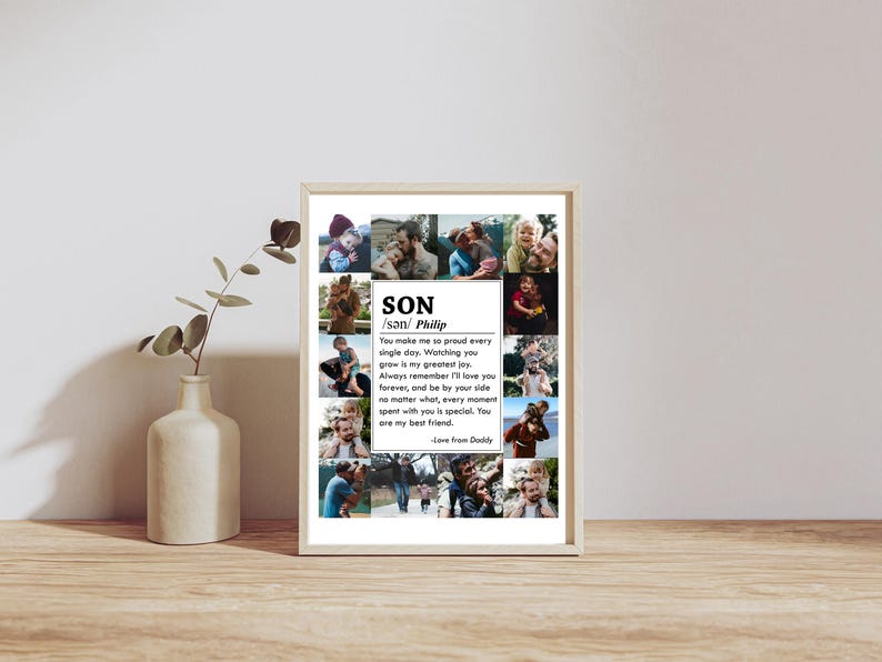 Personalized Son Definition Printable Wall Art, Son Gift Idea, Custom ...