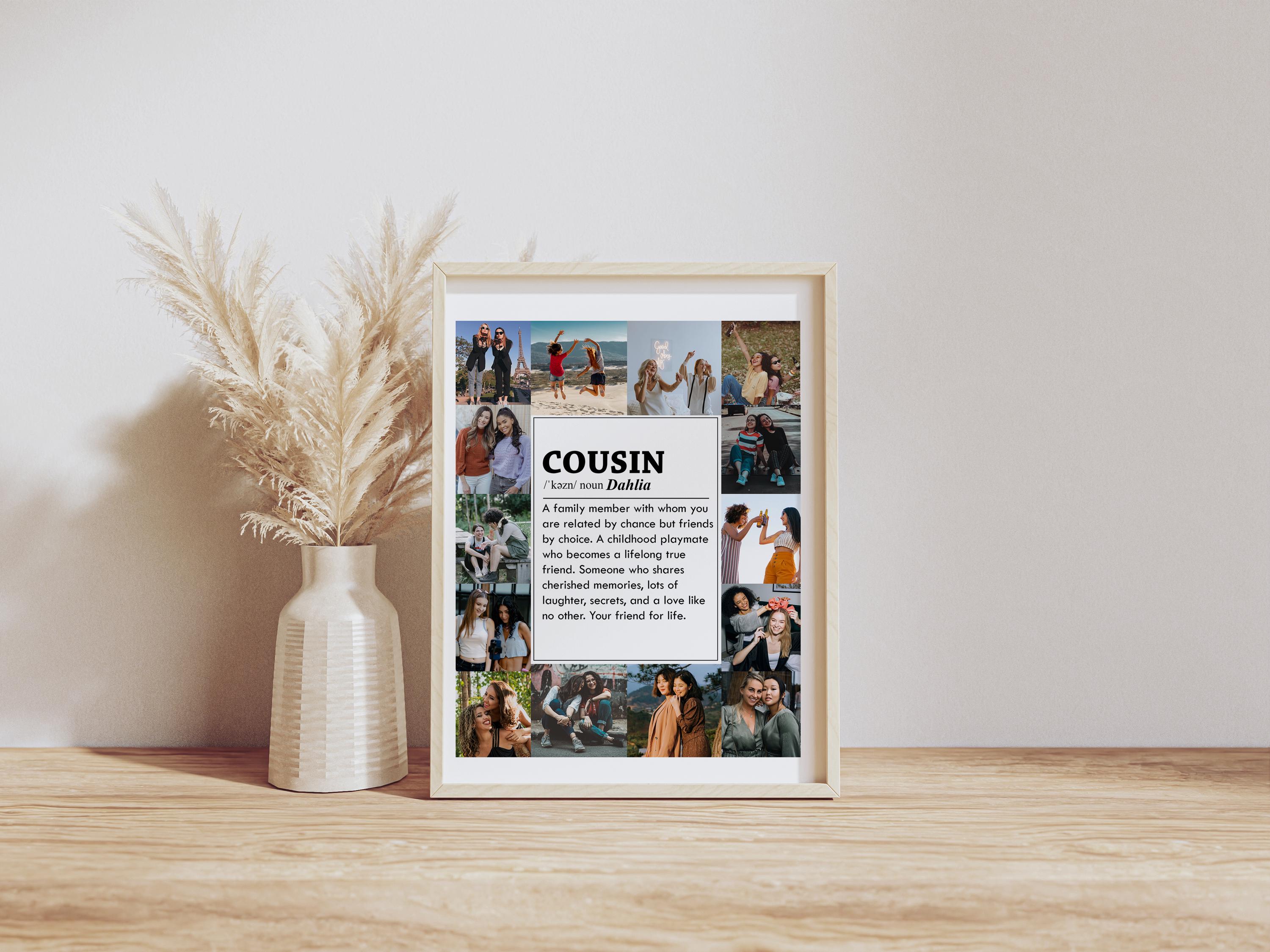 Personalized Cousin Definition, Printable Wall Art, Photo Gift for ...