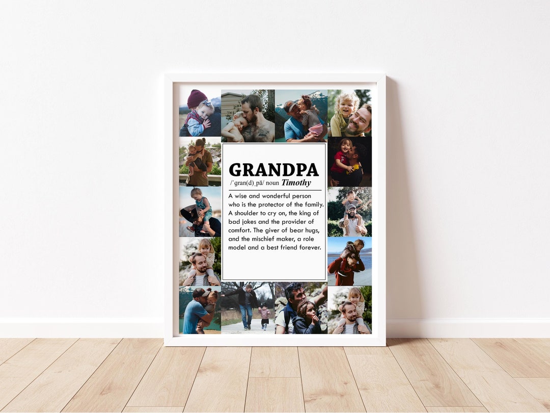 Grandpa Photo Collage, Personalized Grandpa, Gramps Photo Prints ...