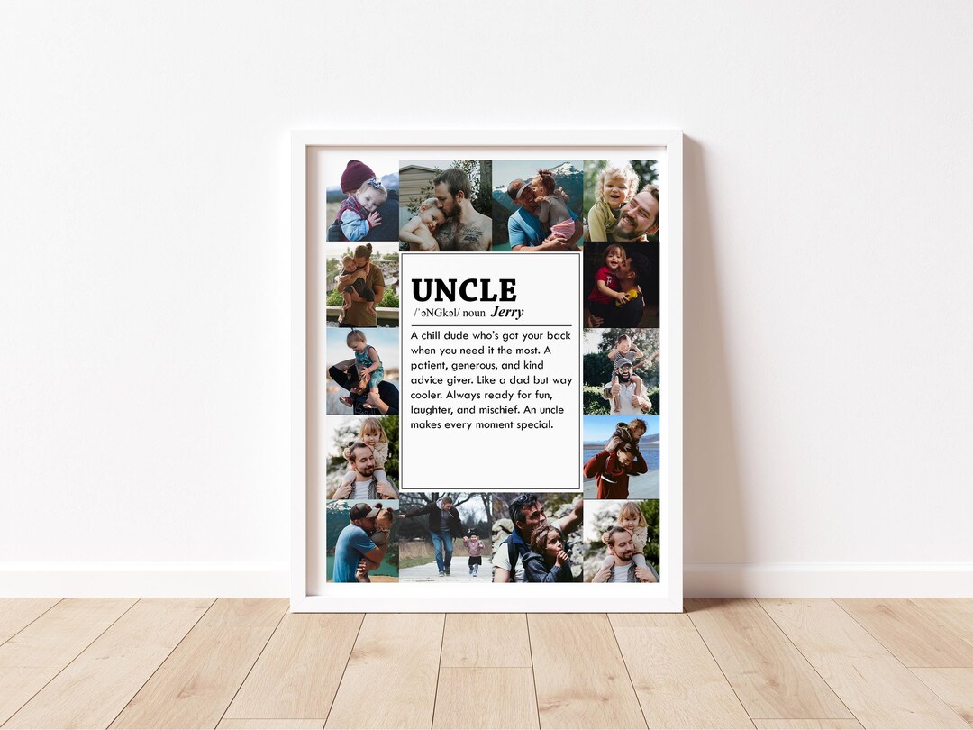 Uncle Gift Idea, Photo Collage Gift for Uncle, Personalized Uncle Photo ...