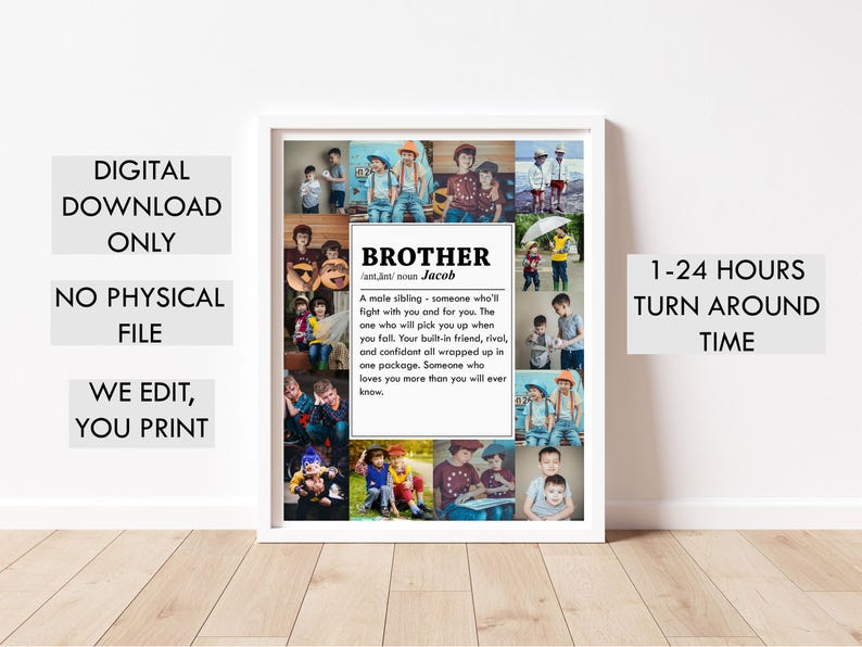 PERSONALISED BROTHER DEFINITION | Wall Art Printable | Brother Gift ...