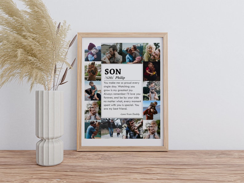 Personalized Son Definition Printable Wall Art, Son Gift Idea, Custom ...