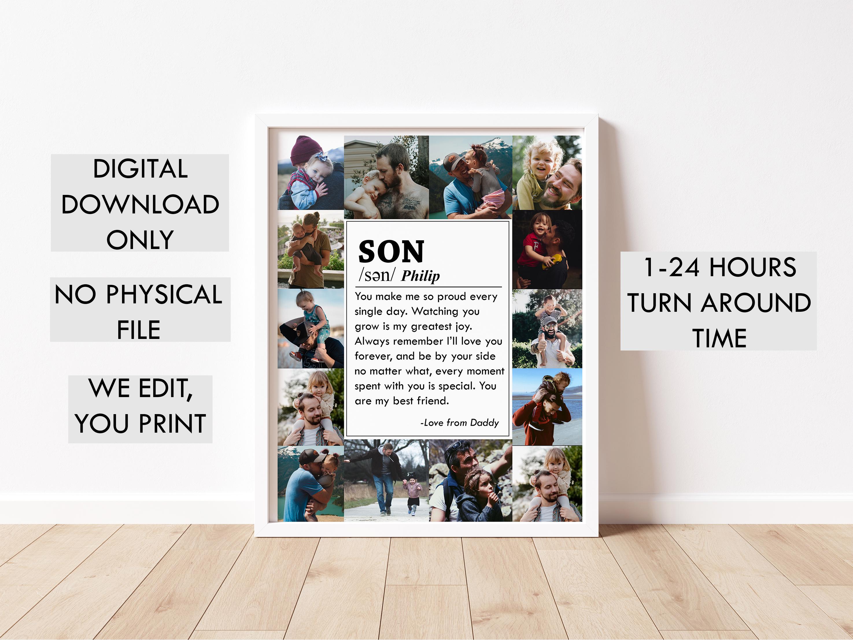 Personalized Son Definition Printable Wall Art, Son Gift Idea, Custom ...