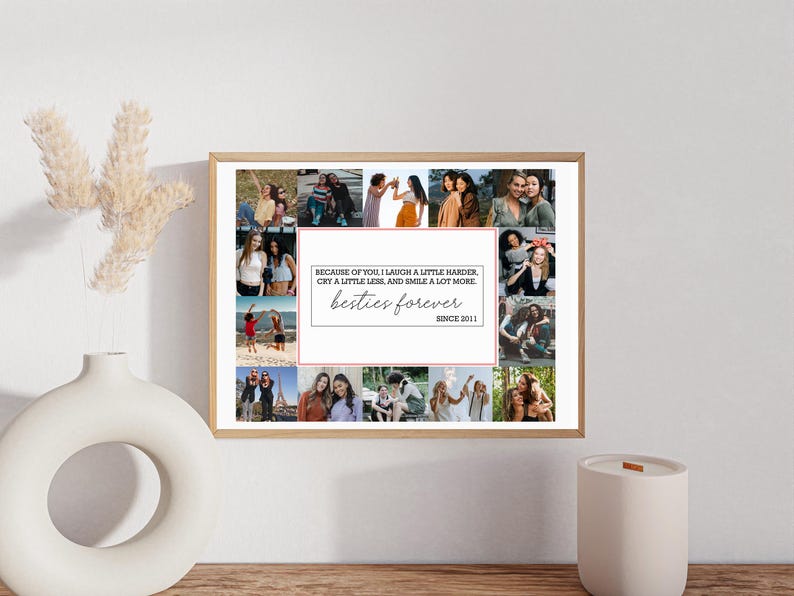 Bestie Custom Photo Collage, Personalized BFF Gift, Personalized Gift ...