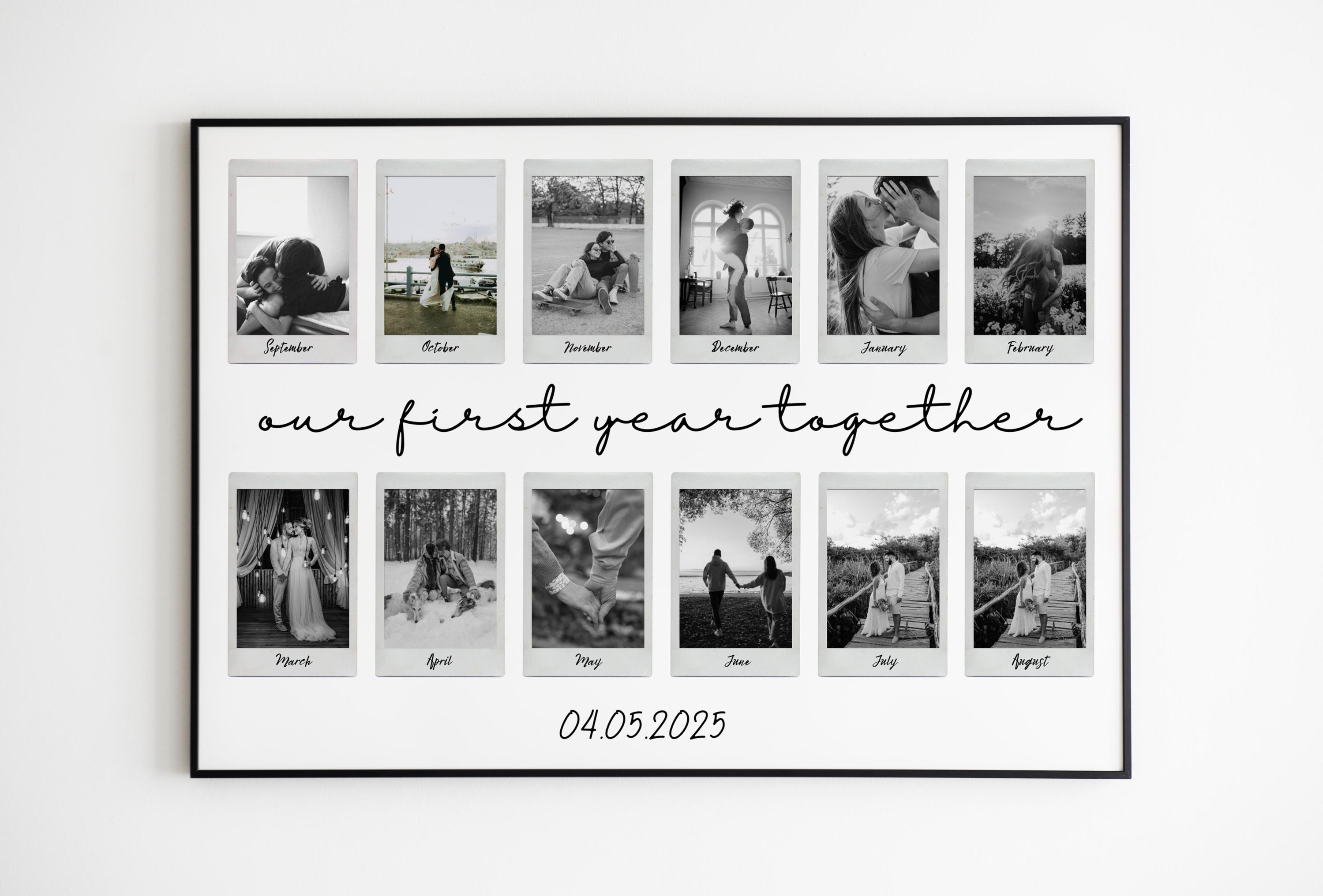 Custom Polaroid Photo Collage Template, First Wedding Anniversary Gift ...