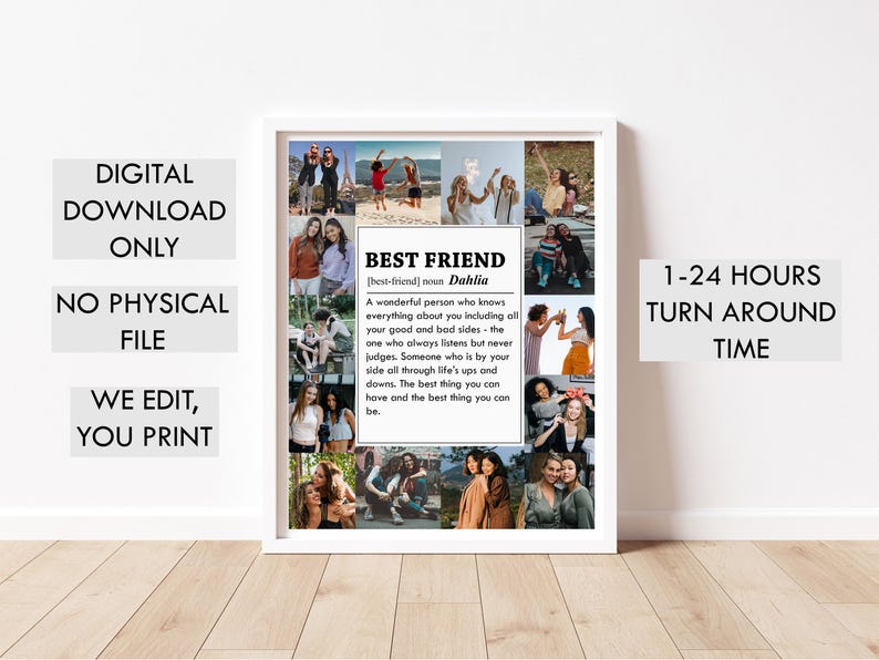 Best Friend Gift, Personalized Collage Gift, Gift for Best Friend ...