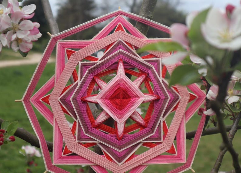 Ojos De Dios 'cherry Blossom'/ Wall Mandala/ Birthday Gift/ Spiritual ...