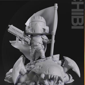Chibi Helldiver Helldivers Game Inspired 3D Printed and Hand-painted Figurine Perfect Gamer ...