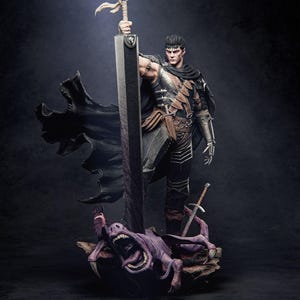 Guts Berserk Inspired 3D Printed and Hand-painted Figurine Perfect ...