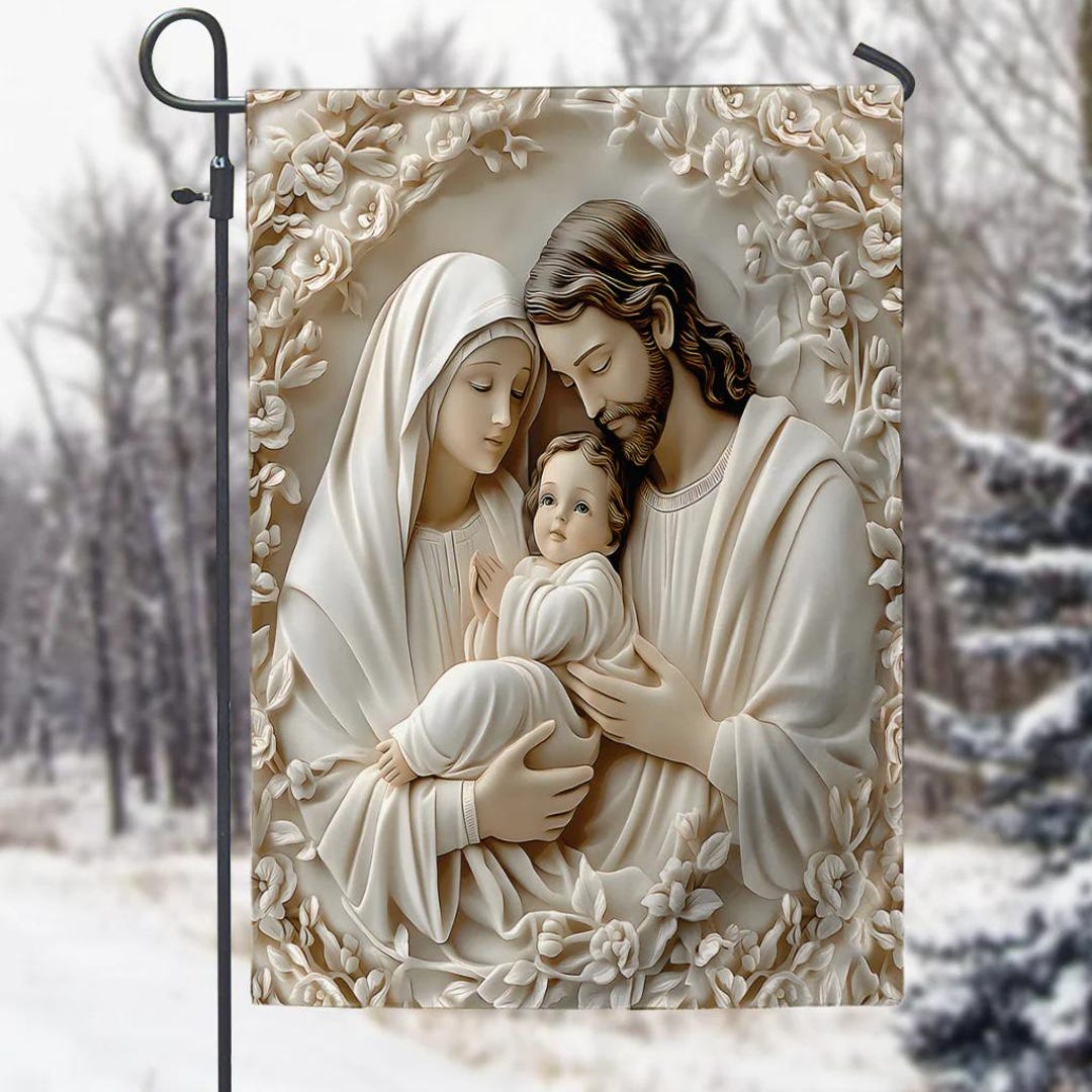 The Holy Family Garden Flag, Holy Night Jesus Lord Family House Flag ...