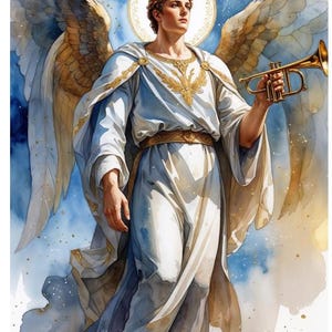 Archangels Watercolor Art Archangel Michael, Gabriel, Raphael Uriel ...