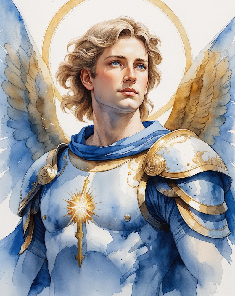 Archangels Watercolor Art Archangel Michael, Gabriel, Raphael Uriel ...