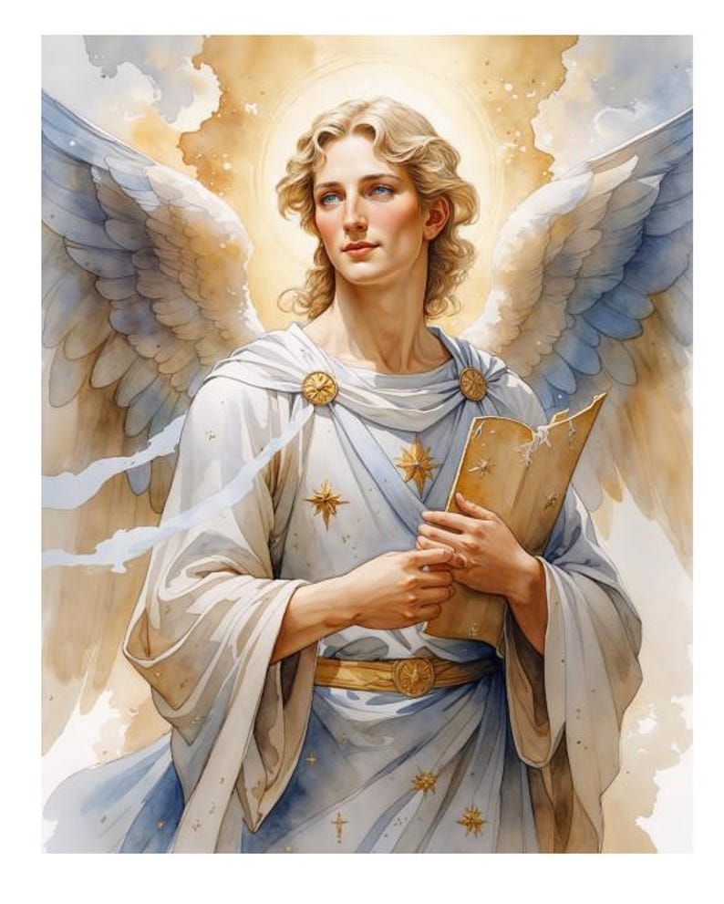 Archangels Watercolor Art Archangel Michael, Gabriel, Raphael Uriel ...