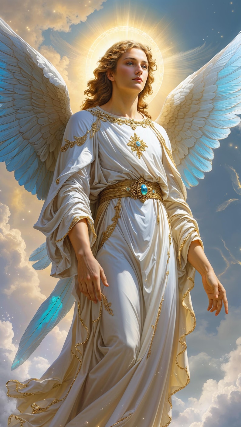 Archangel Barachiel Digital Art | Angel of Blessings Printable Angel ...