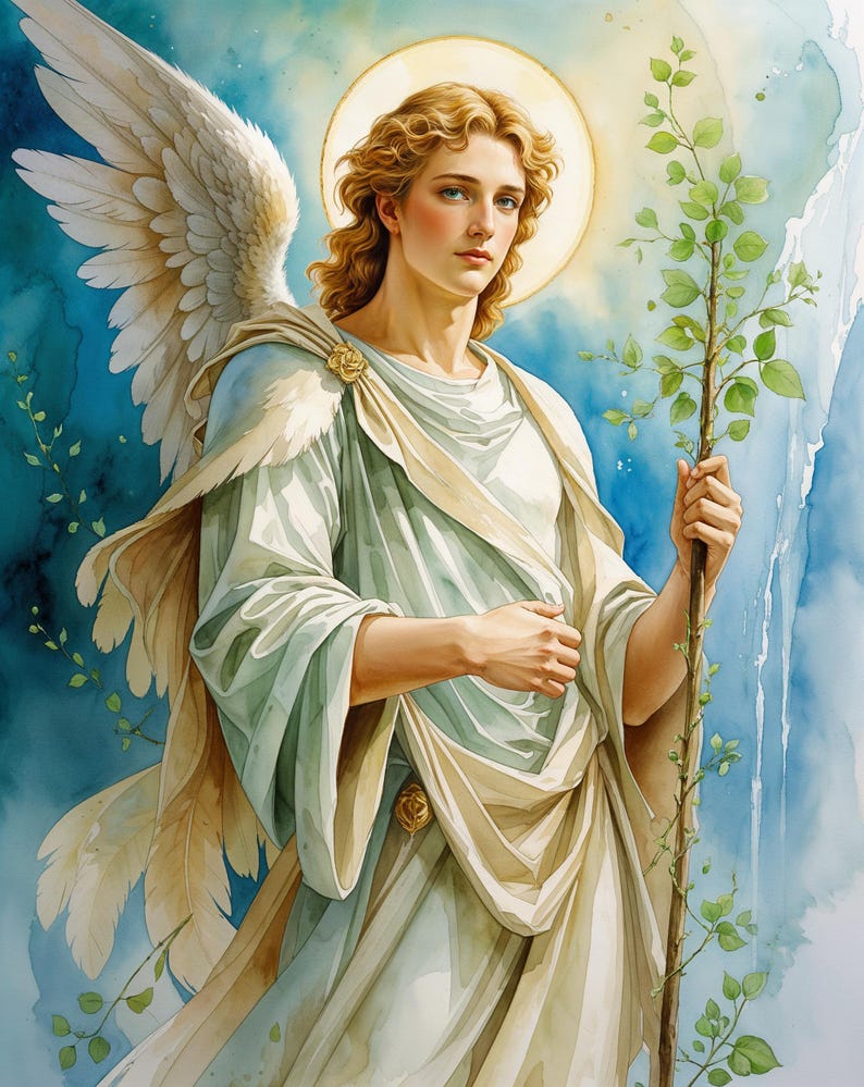 Archangels Watercolor Art Archangel Michael, Gabriel, Raphael Uriel ...