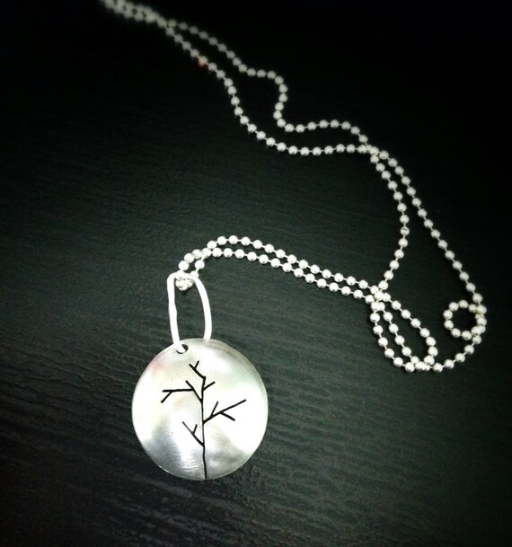 Items similar to modern tree of life. sterling silver necklace on Etsy