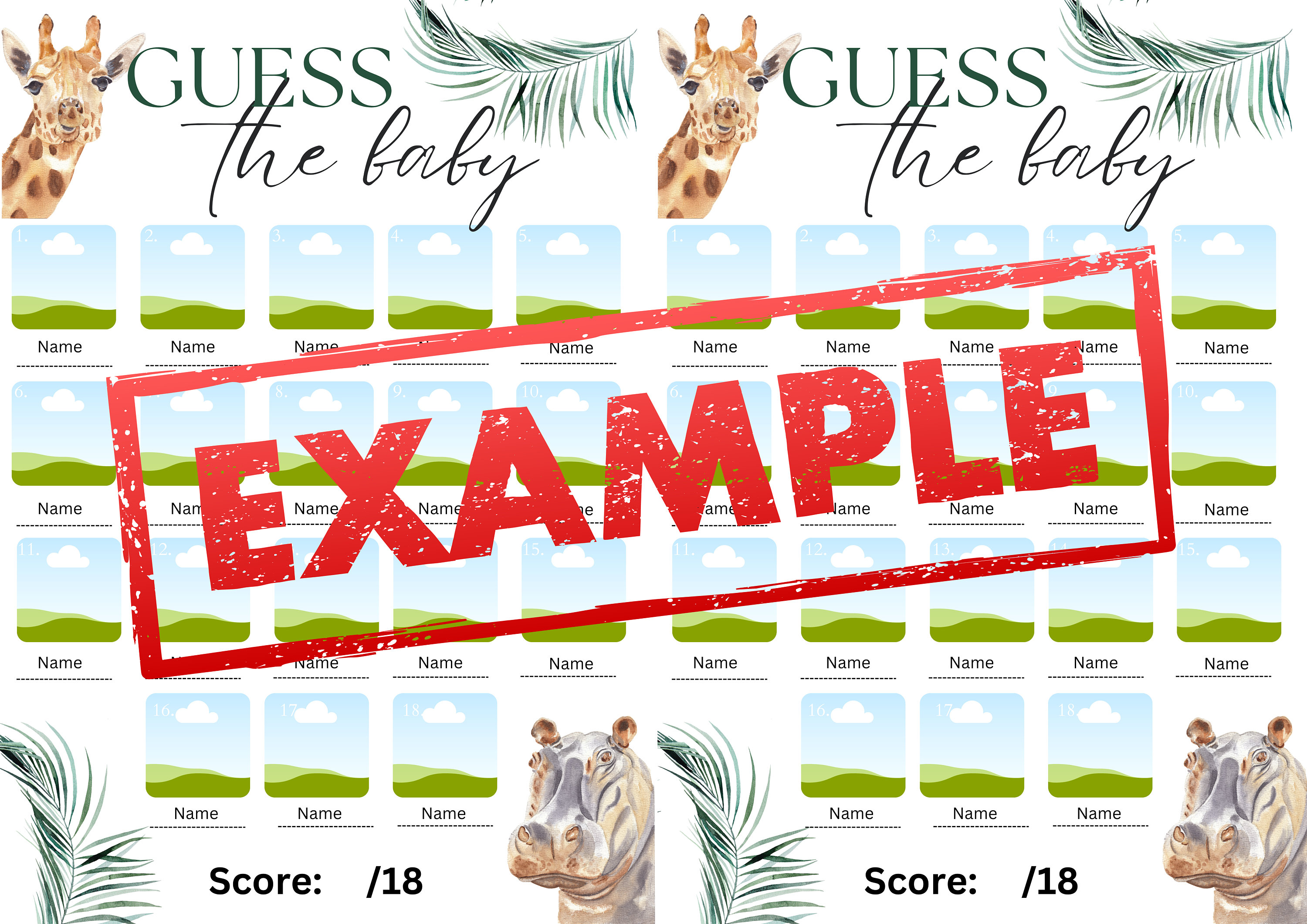 Personalise Guess the Baby Baby Shower Game Canva Template - Etsy