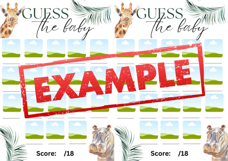 Personalise Guess the Baby Baby Shower Game Canva Template - Etsy