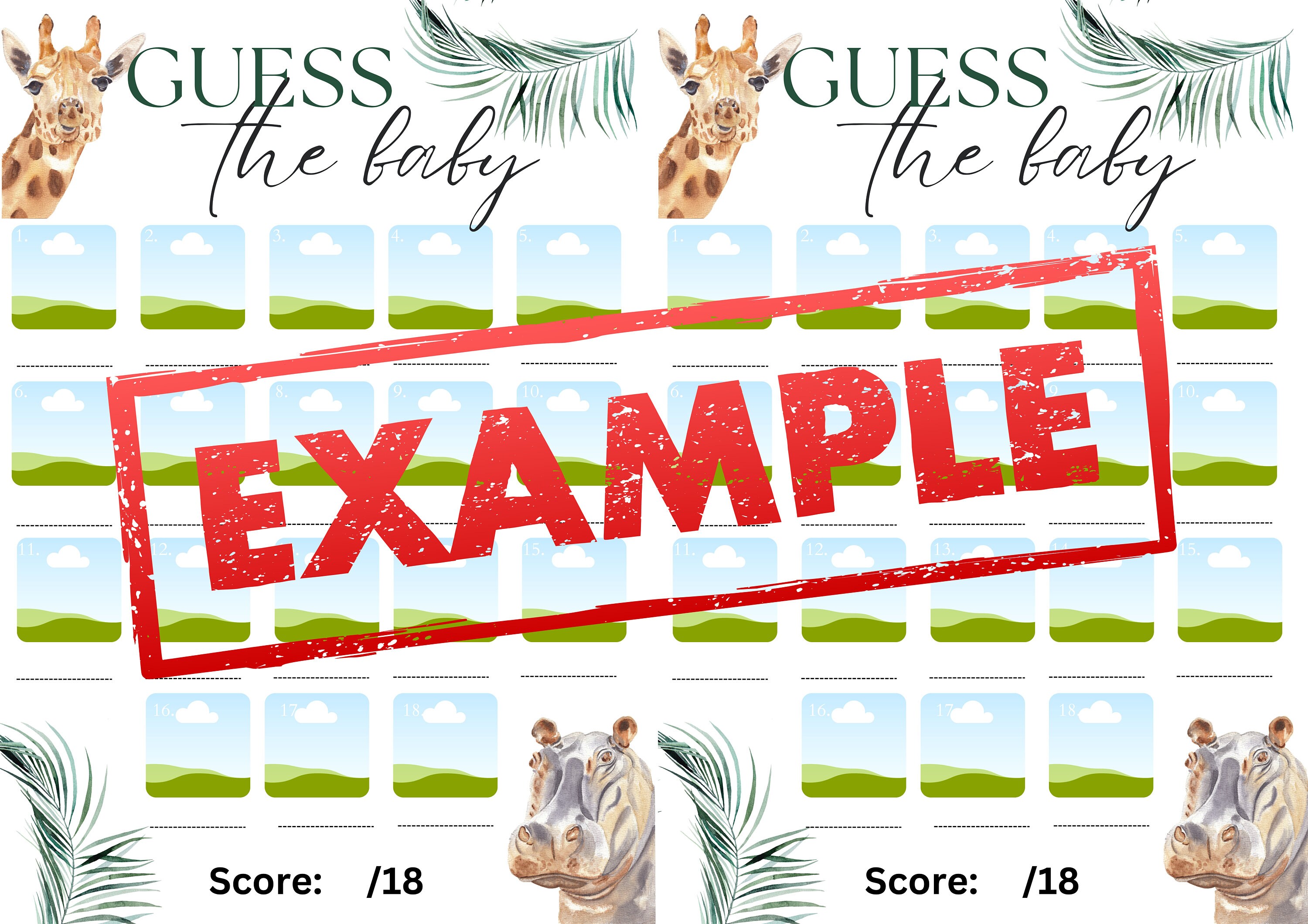 Personalise Guess the Baby Baby Shower Game Canva Template - Etsy
