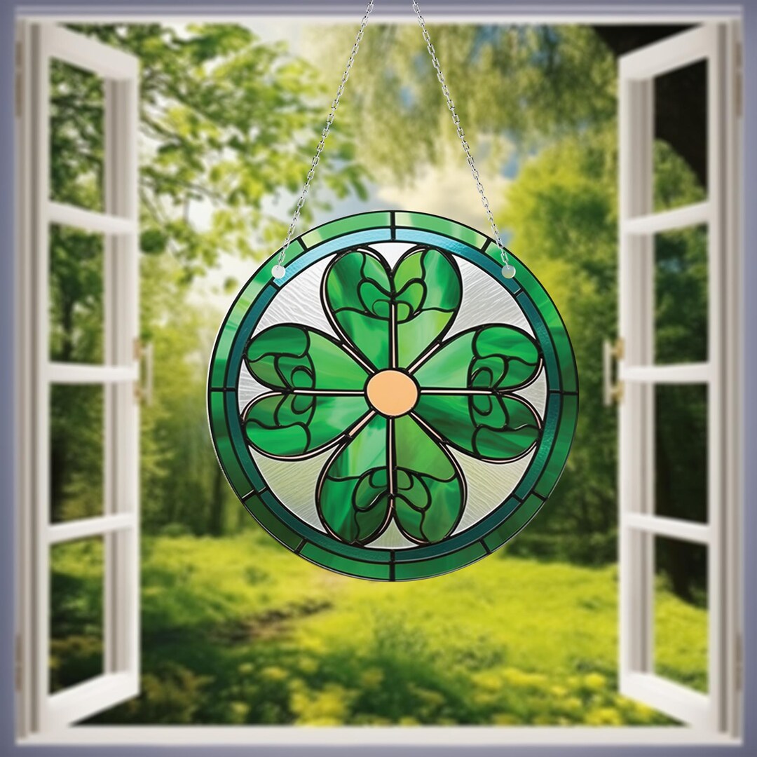 Four Leaf Clover, Shamrock, Suncatcher, Acrylic-window-hanging, 2D ...