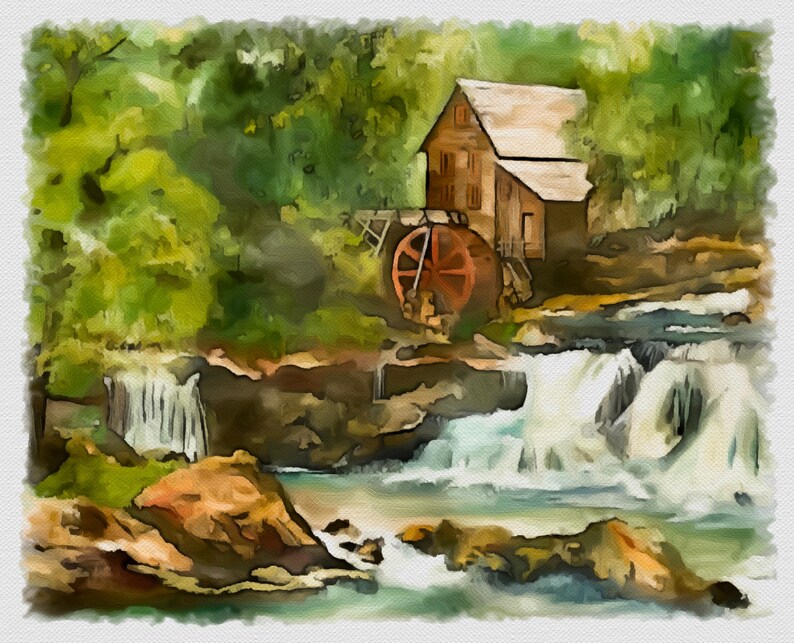 The Old Grist Mill Printable Poster Digital Art - Etsy