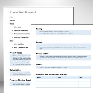 Scope of Work Template |SOW Template | Statement of Work | Project ...