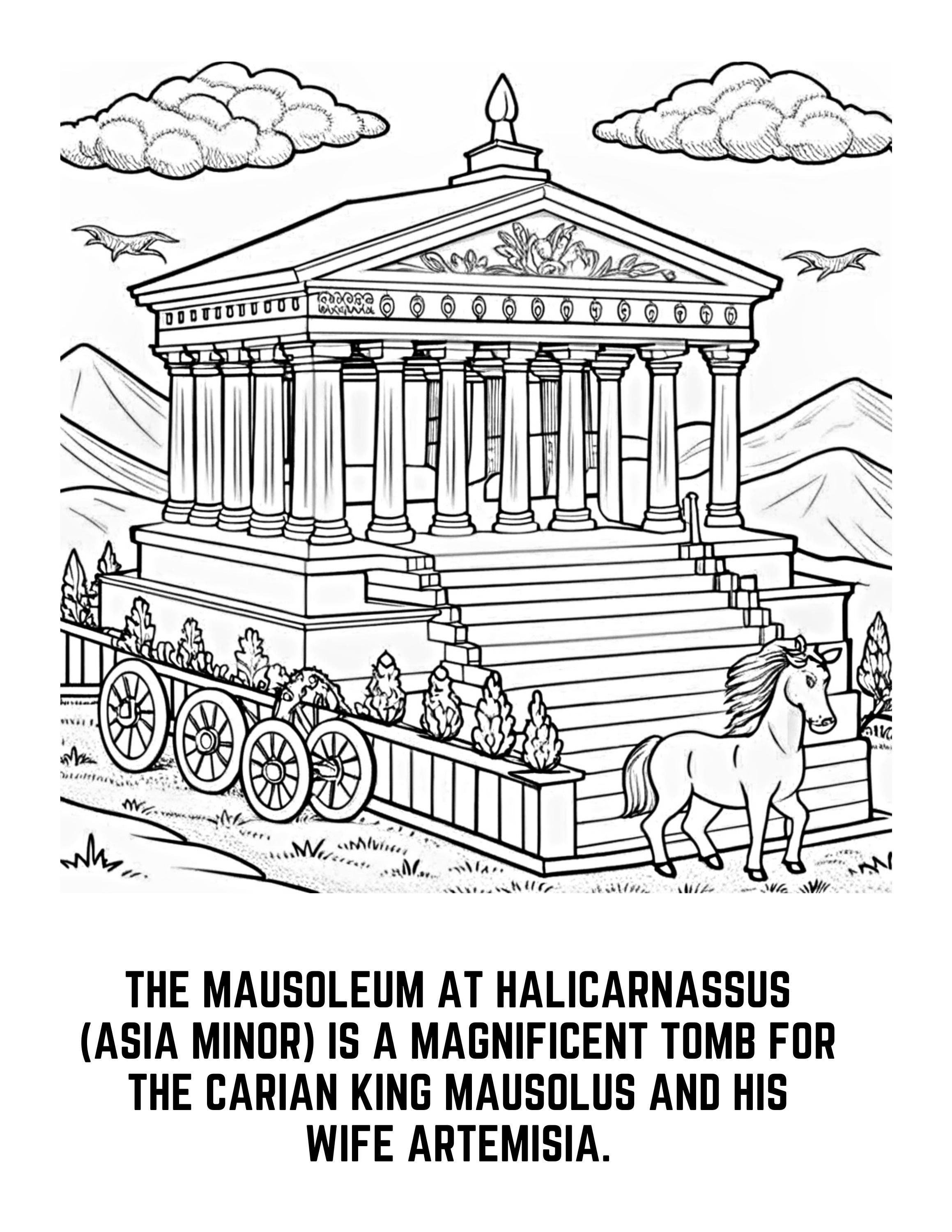 7 Wonders of the World Coloring Book, Ancient History (digital Download ...