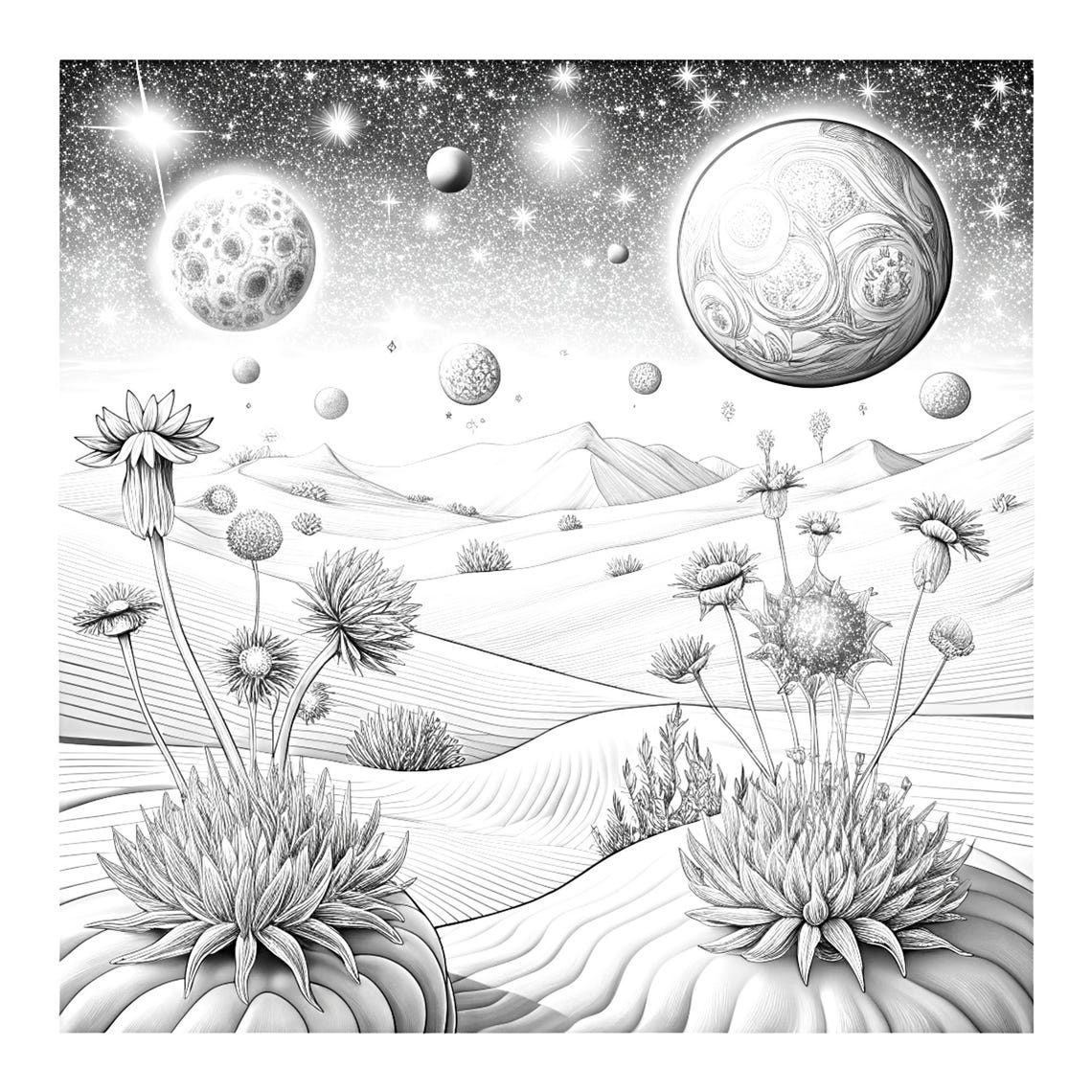 Cosmic Coloring Pages, Space Galaxy Art (digital Download) - Etsy
