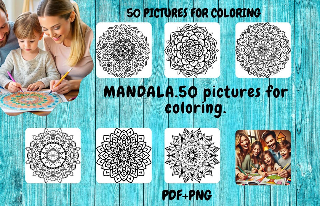 50 Pictures for Coloring. Mandala Magic: Coloring Book Charms. PDFPNG ...