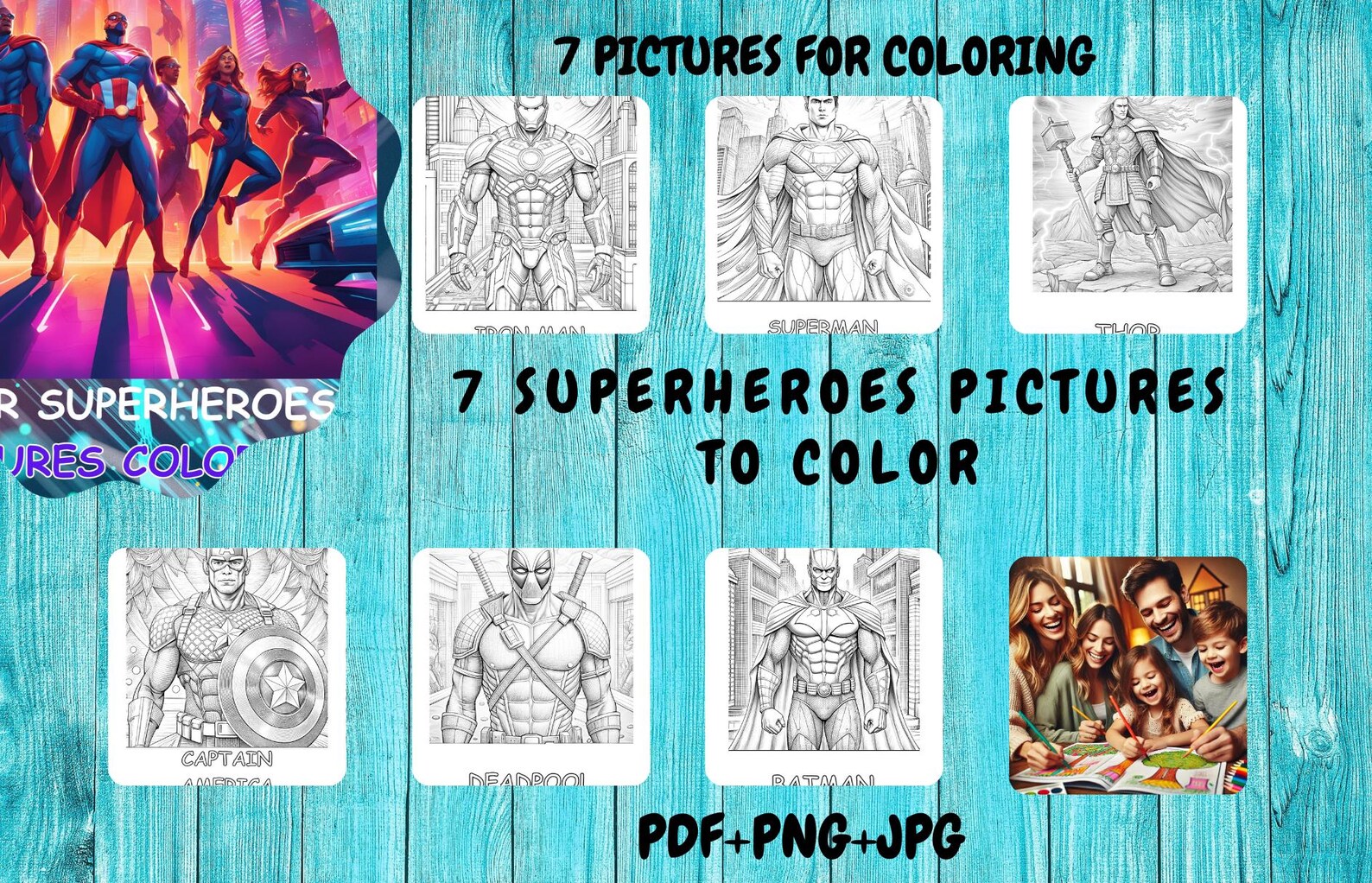 Superhero Coloring Pages for Kids — 7 Exciting Images — Easy to Print ...