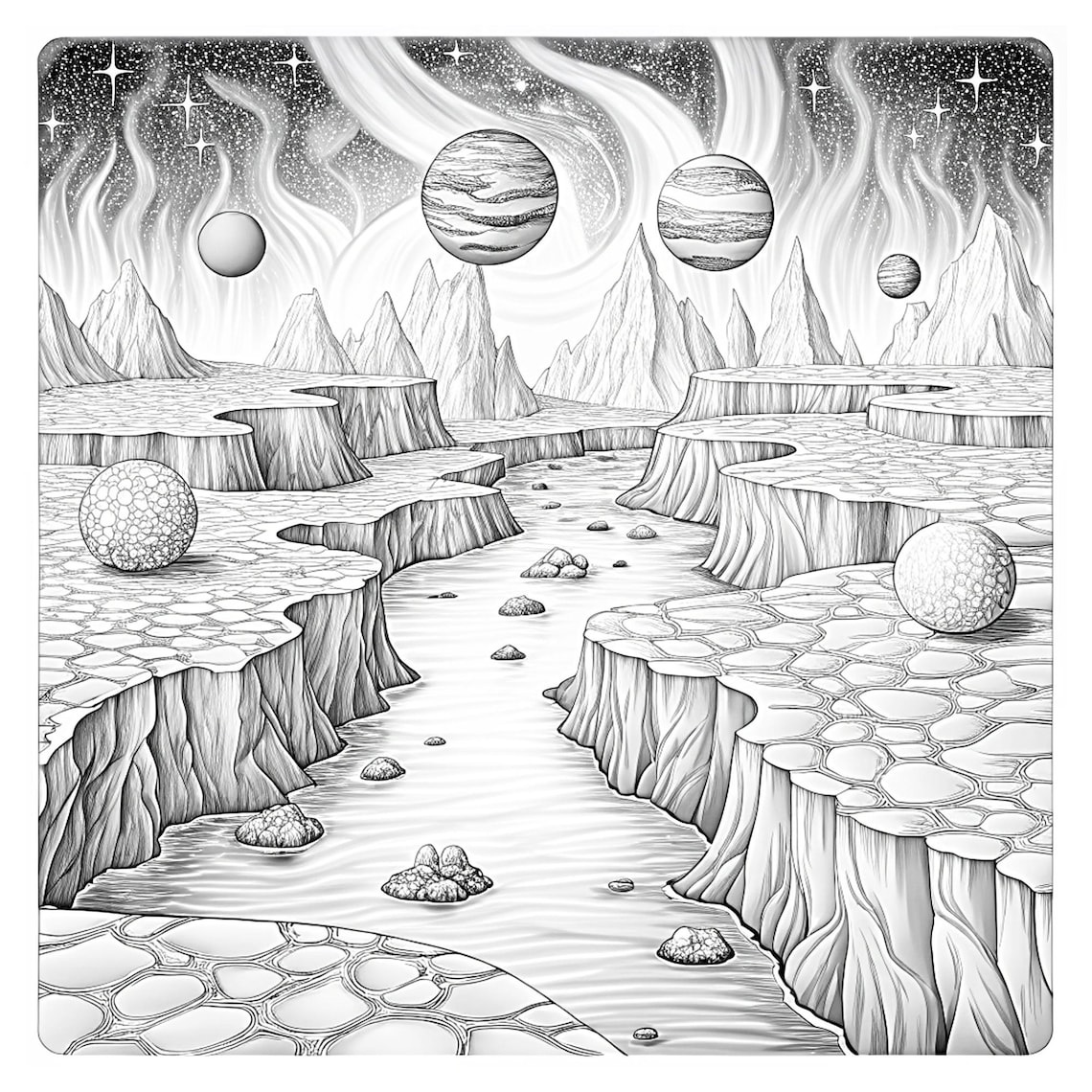 Cosmic Coloring Pages, Space Galaxy Art (digital Download) - Etsy