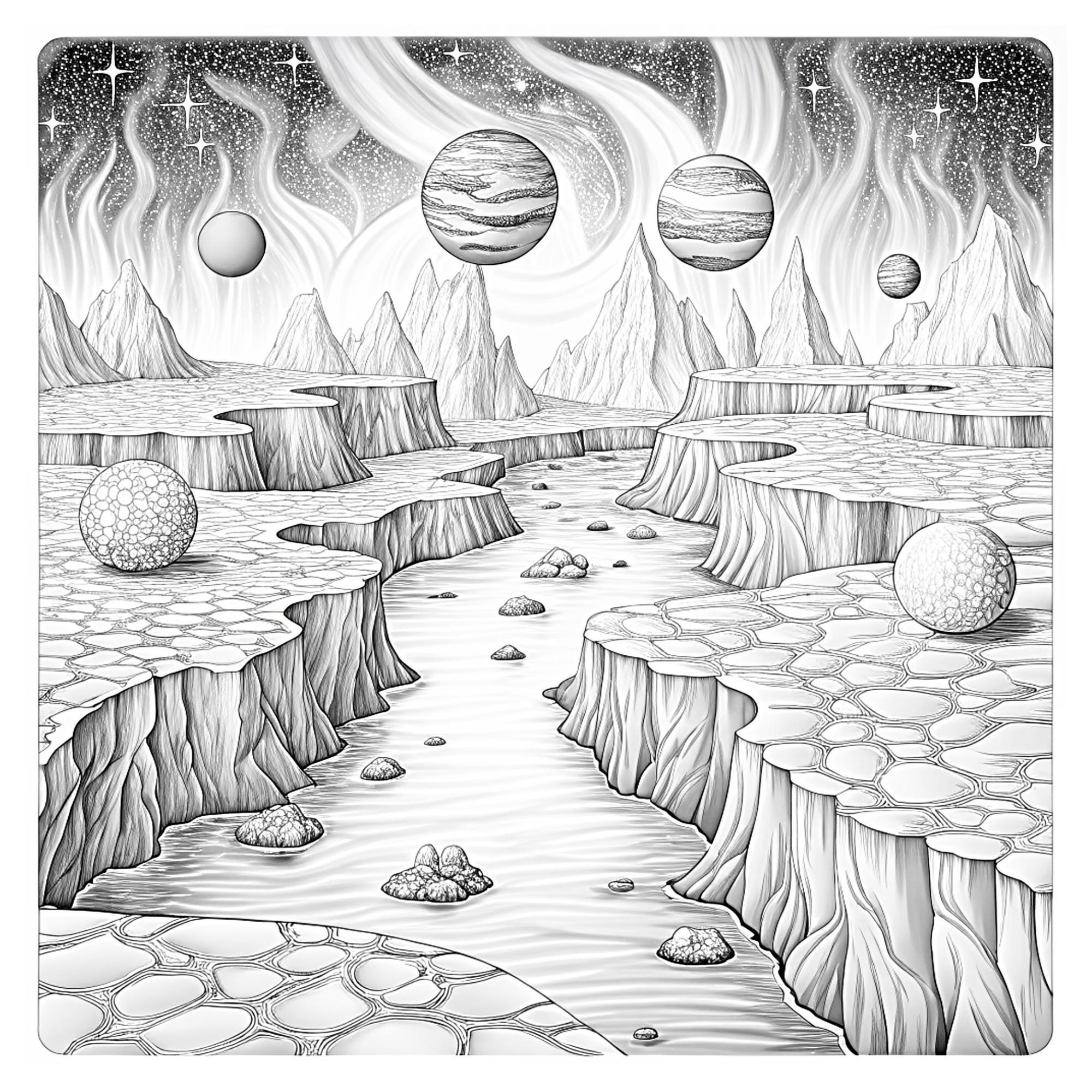 Cosmic Adventure Coloring Pages. Intergalactic Coloring Set.cosmic ...