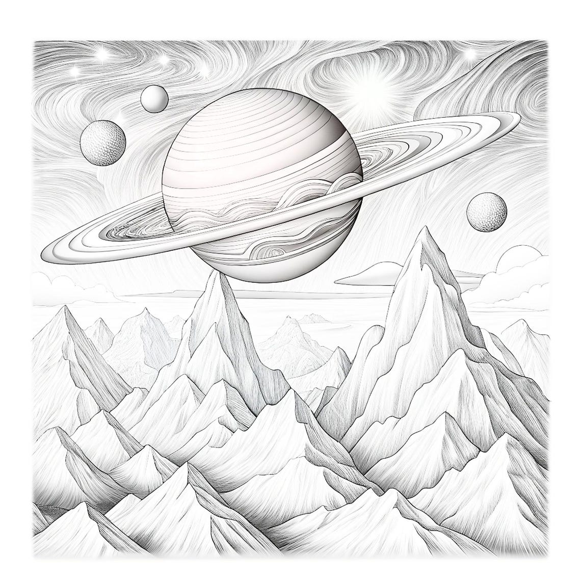 Cosmic Coloring Pages, Space Galaxy Art (digital Download) - Etsy