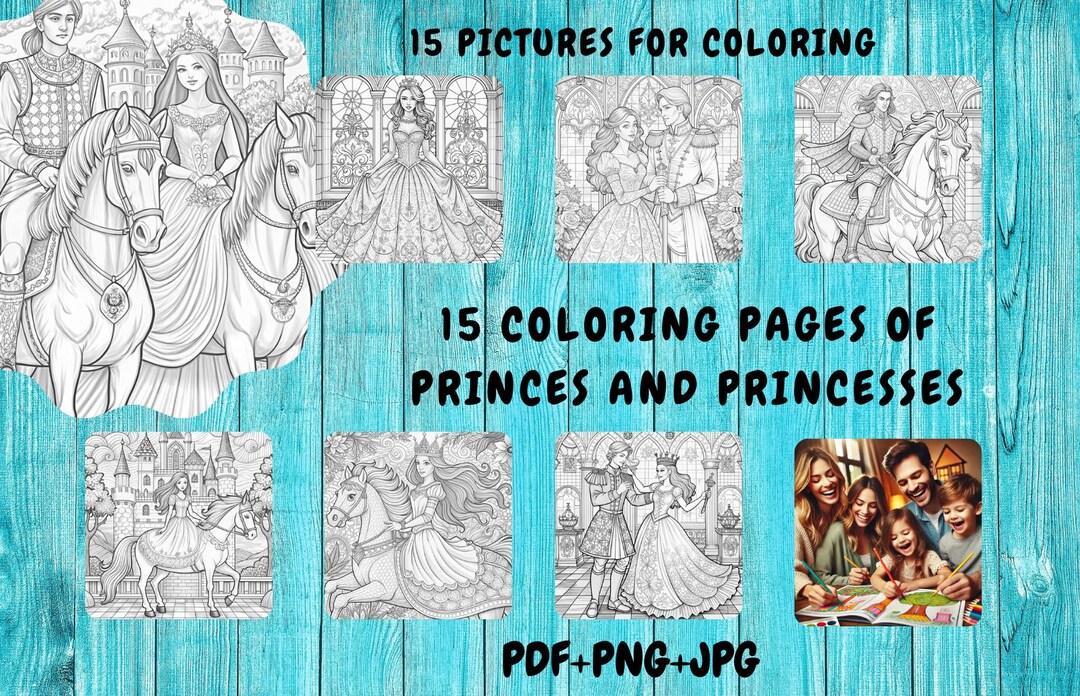 Coloring Pictures of Fairy Tale Princes and Princesses. 15 Coloring ...