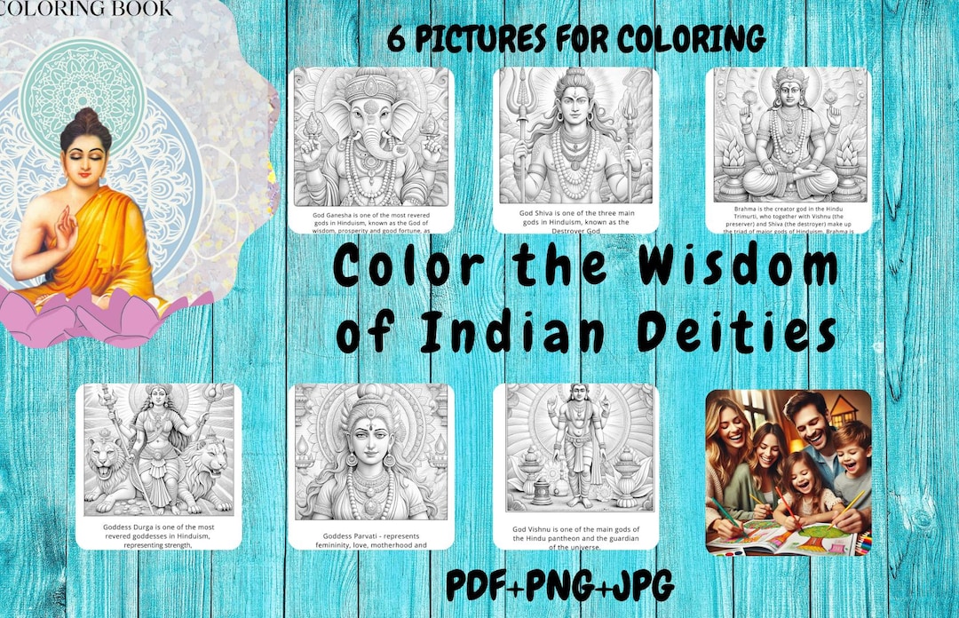Coloring Book "color the Wisdom of Indian Deities" Coloring Book for ...