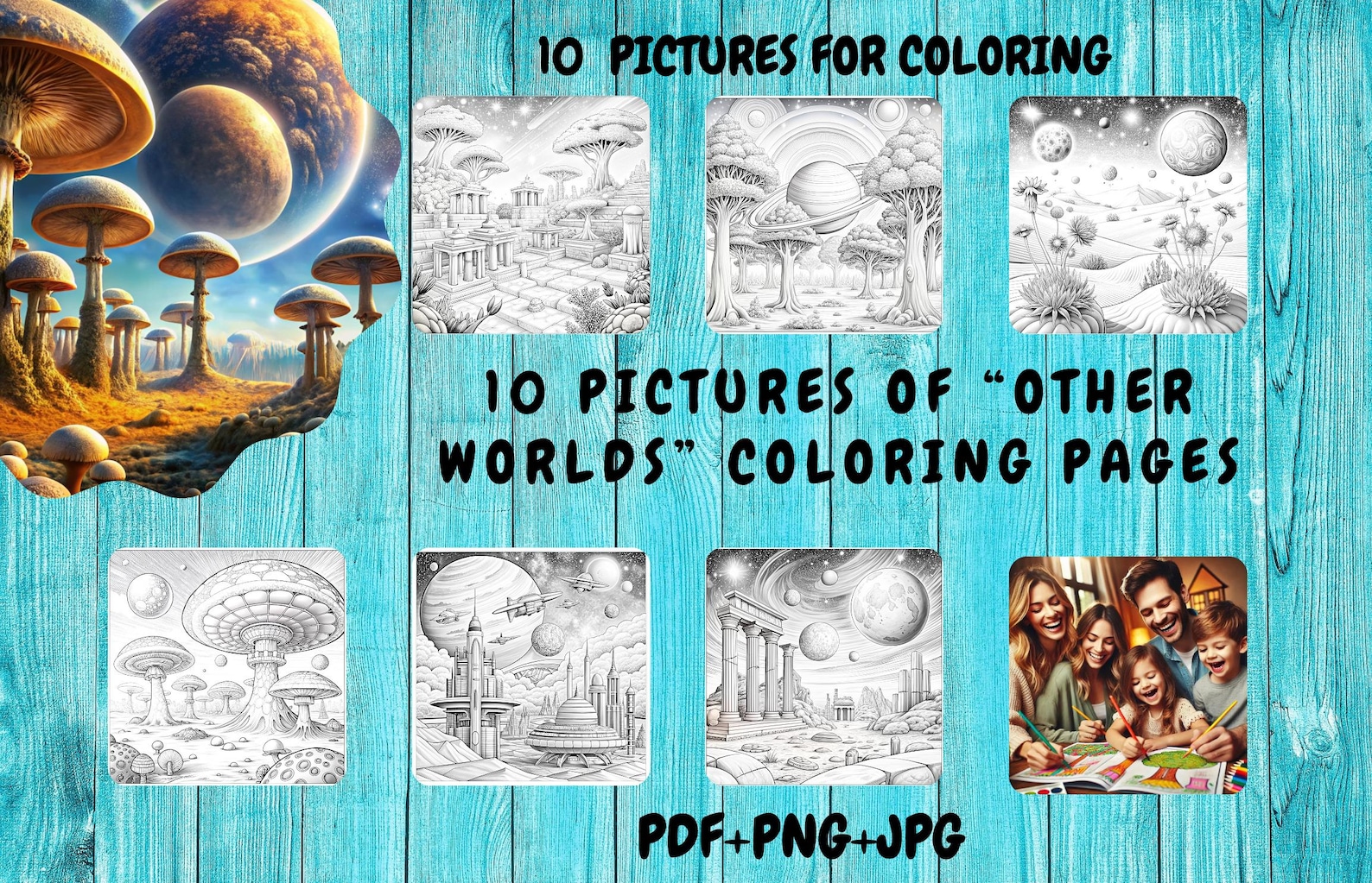 Cosmic Coloring Pages, Space Galaxy Art (digital Download) - Etsy