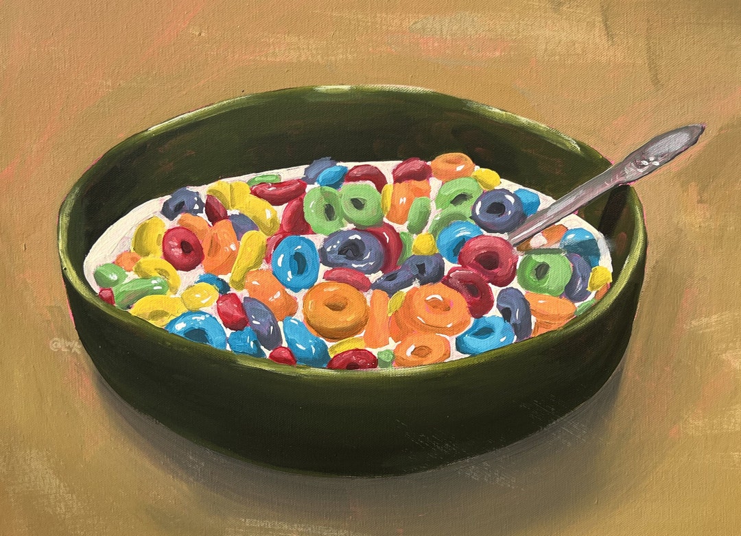Bowl of Froot Loops Art Print, 8x11, 5x7 Art Print, Cereal Bowl Wall ...