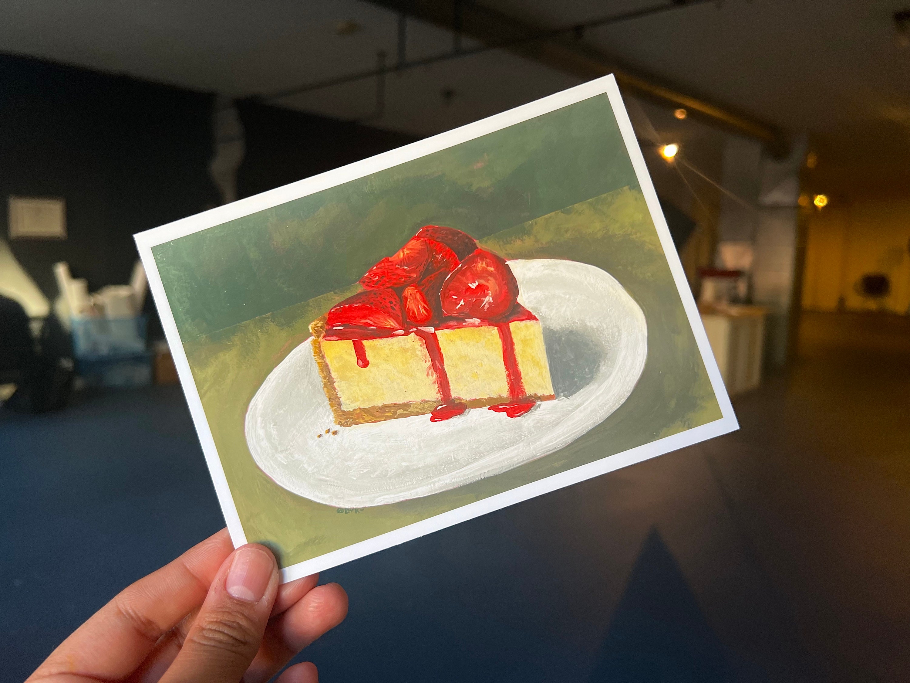 Strawberry Cheesecake Art Print, 8x11 Print, 5x7 Print, Cheesecake ...